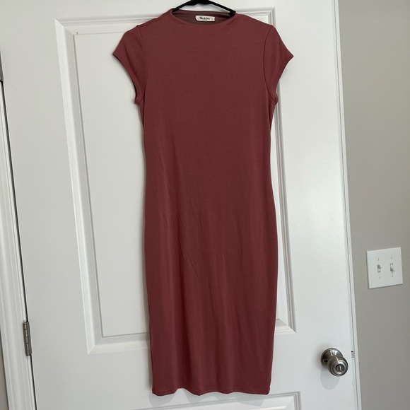 Mikey & Joey | Dresses | Elegant Pink Midi Bodycon Dress Modest Womens ...